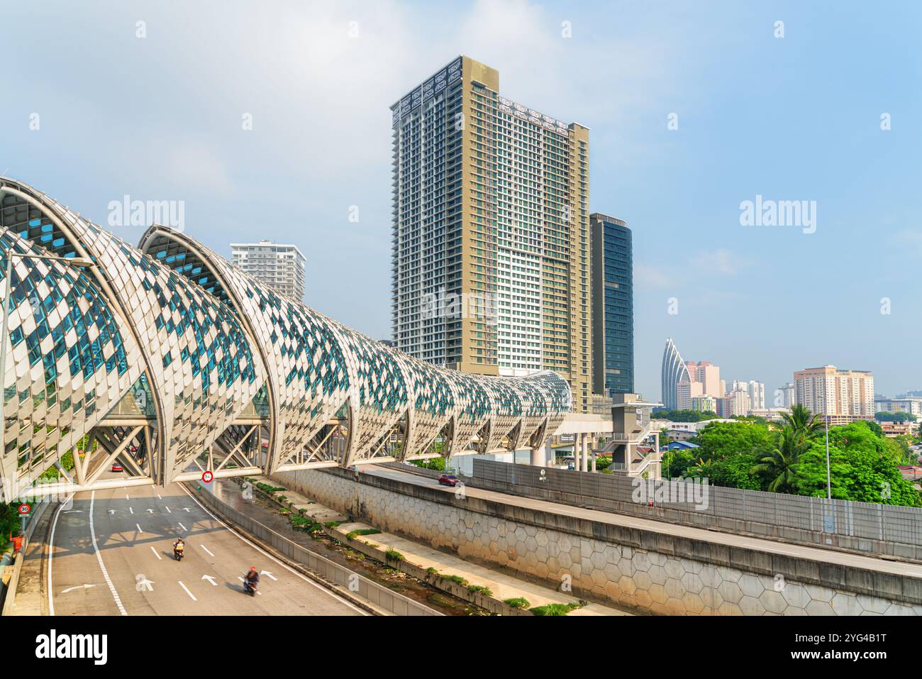 Awesome view of Saloma Link Bridge in Kuala Lumpur, Malaysia Stock ...
