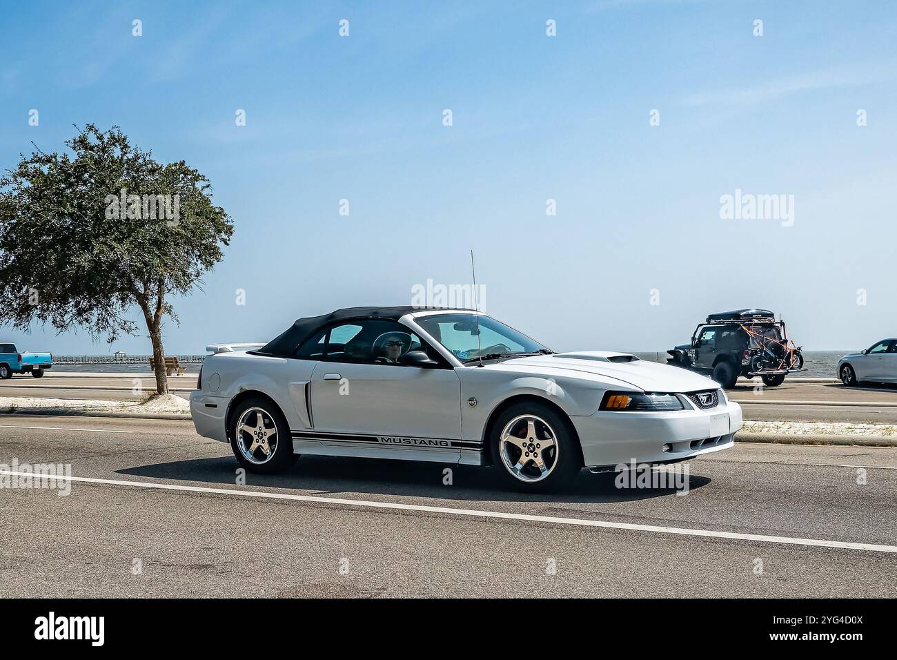Gulfport, MS - October 04, 2023: Wide angle front corner view of a 2004 ...