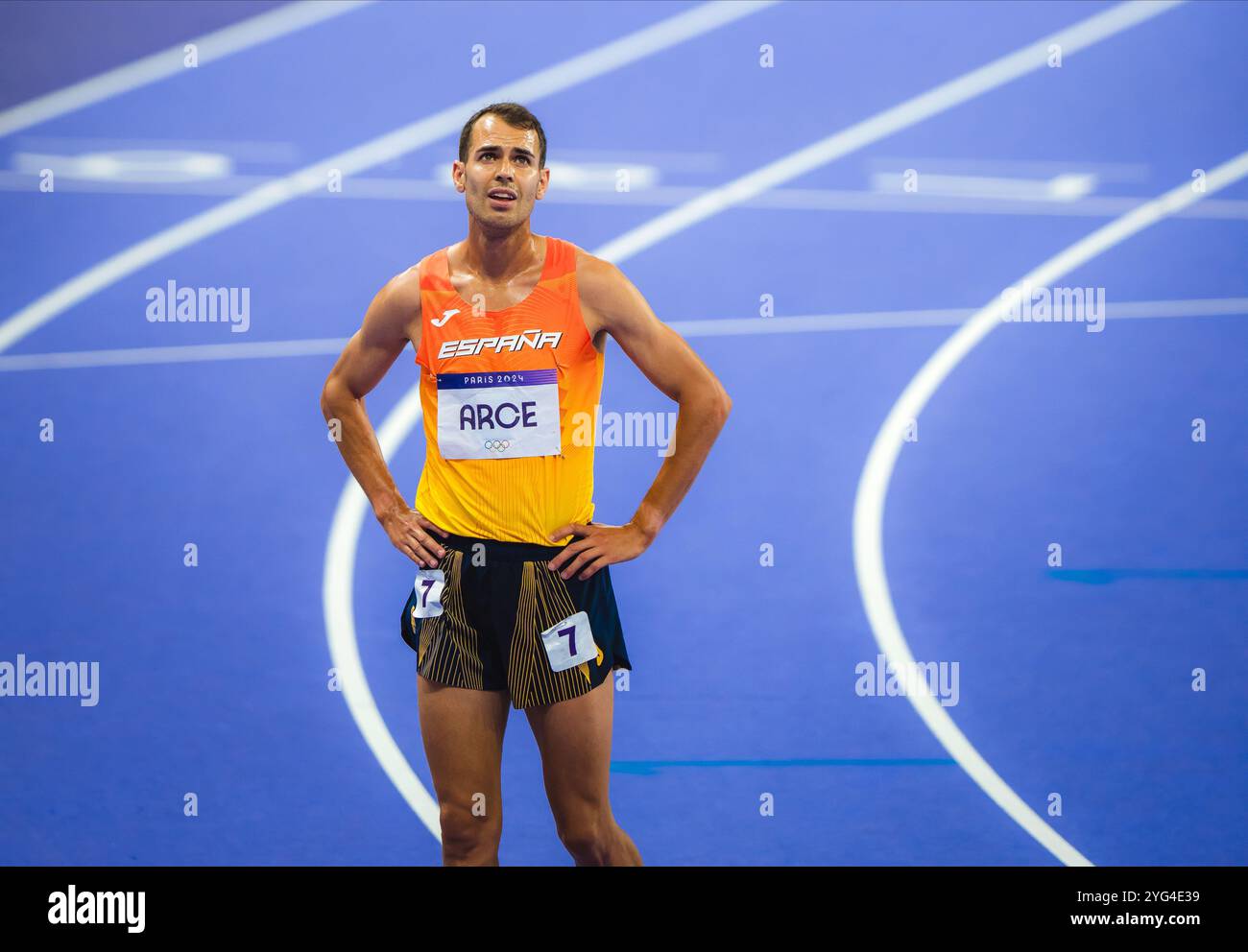 Daniel Arce participating in the 3000 metres steeplechase at the Paris ...