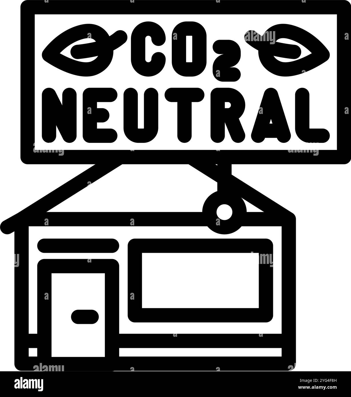carbon neutral building green line icon vector illustration Stock ... carbon neutral building green line icon vector illustration Stock ...