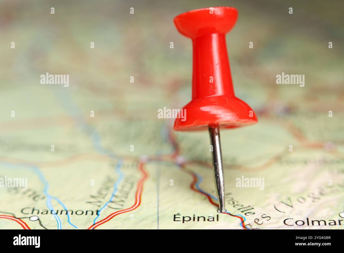 Epinal, France pin on map Stock Photo - Alamy