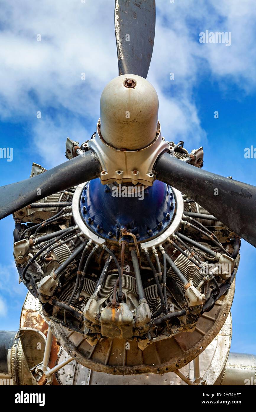 An old propeller plane in Ushuaia Argentina Stock Photo - Alamy