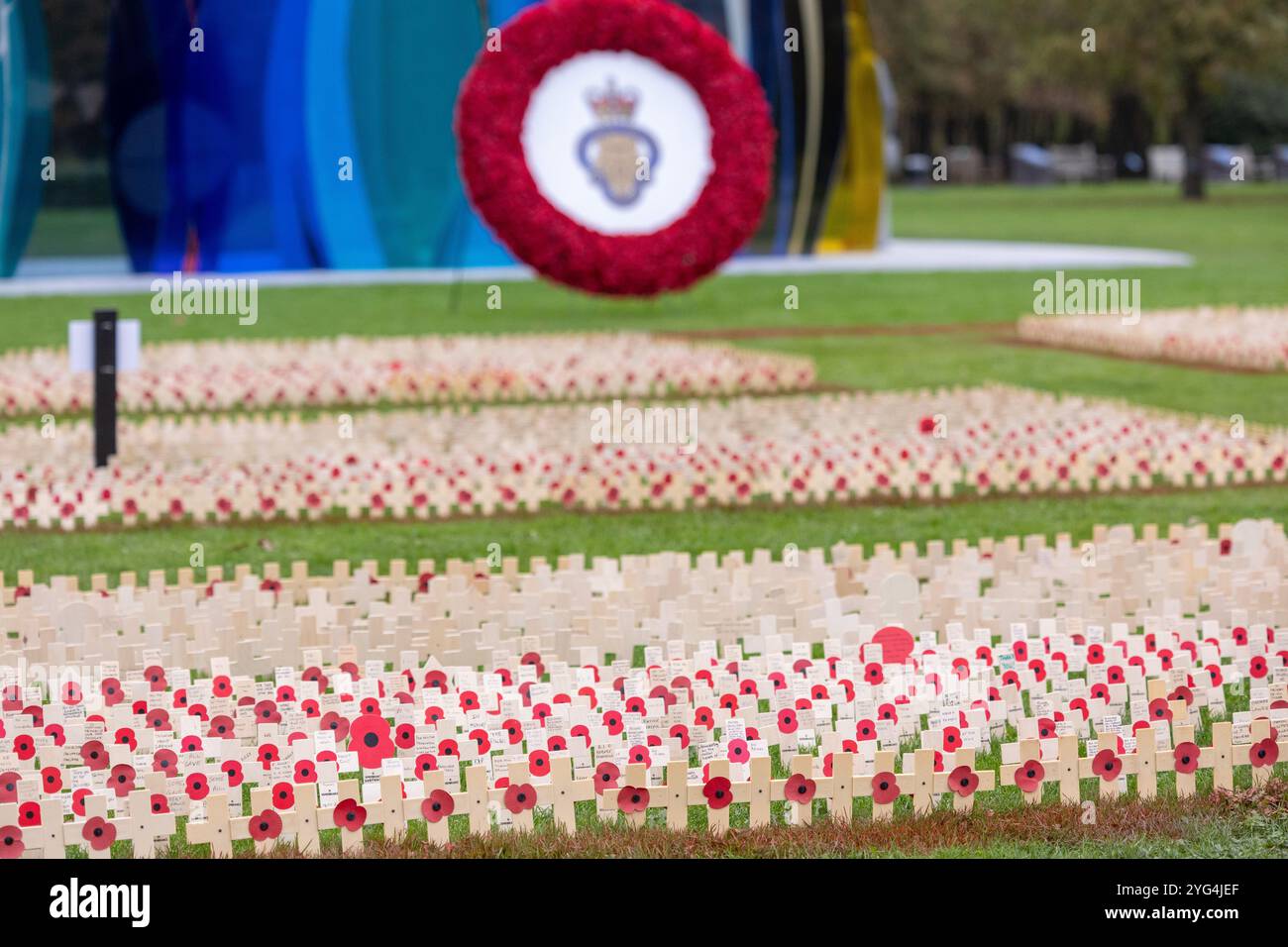 Opening of the remembrance poppy field at the National Memorial ...