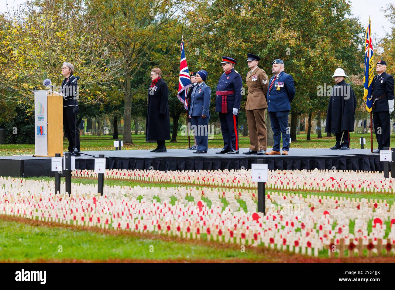 Opening of the remembrance poppy field at the National Memorial ...
