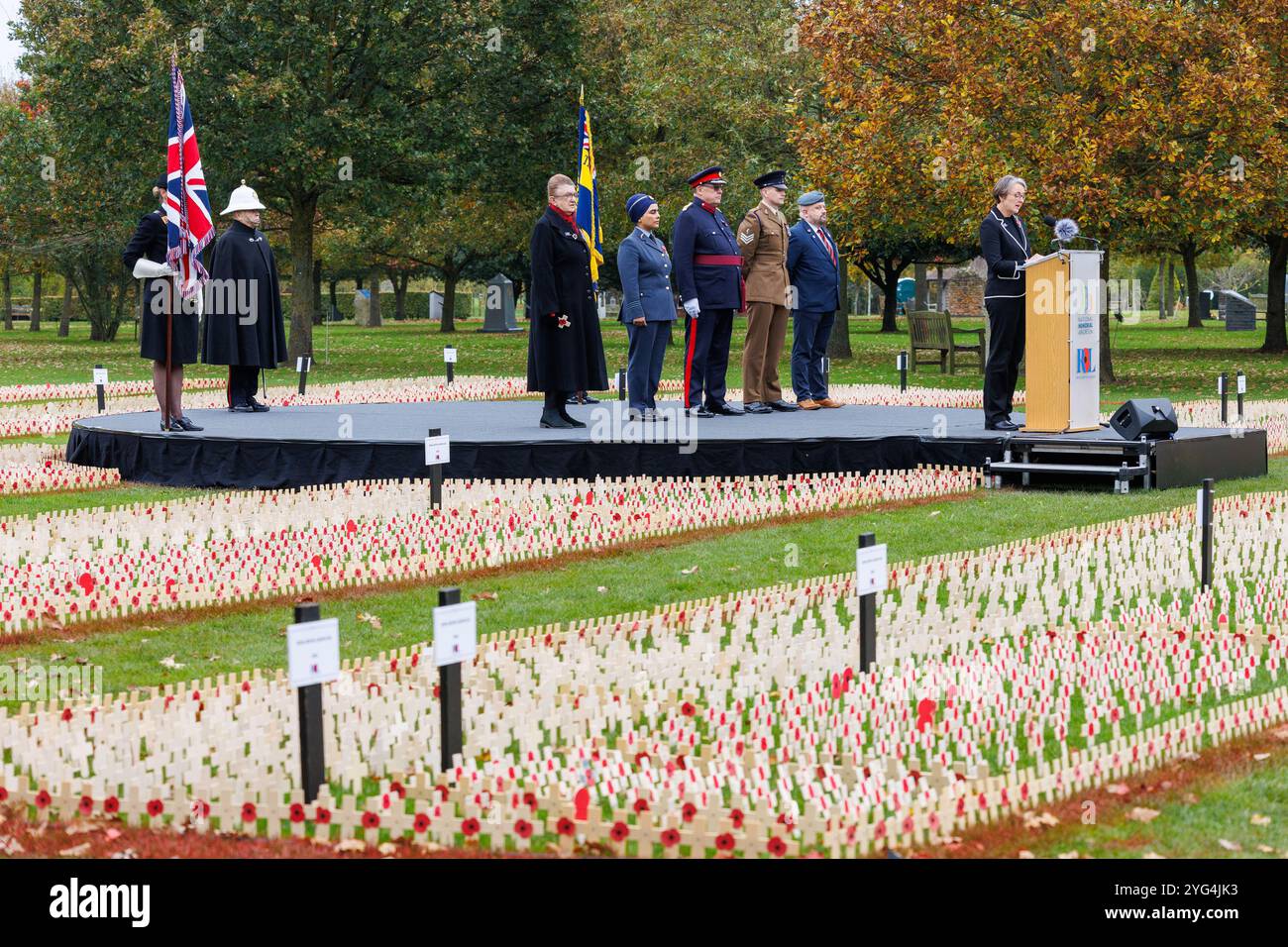 Opening of the remembrance poppy field at the National Memorial ...
