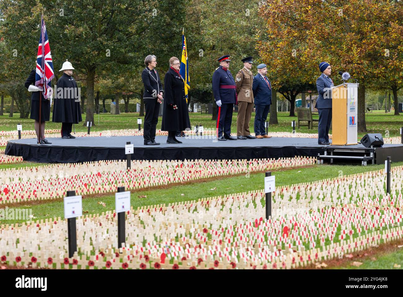 Opening of the remembrance poppy field at the National Memorial ...
