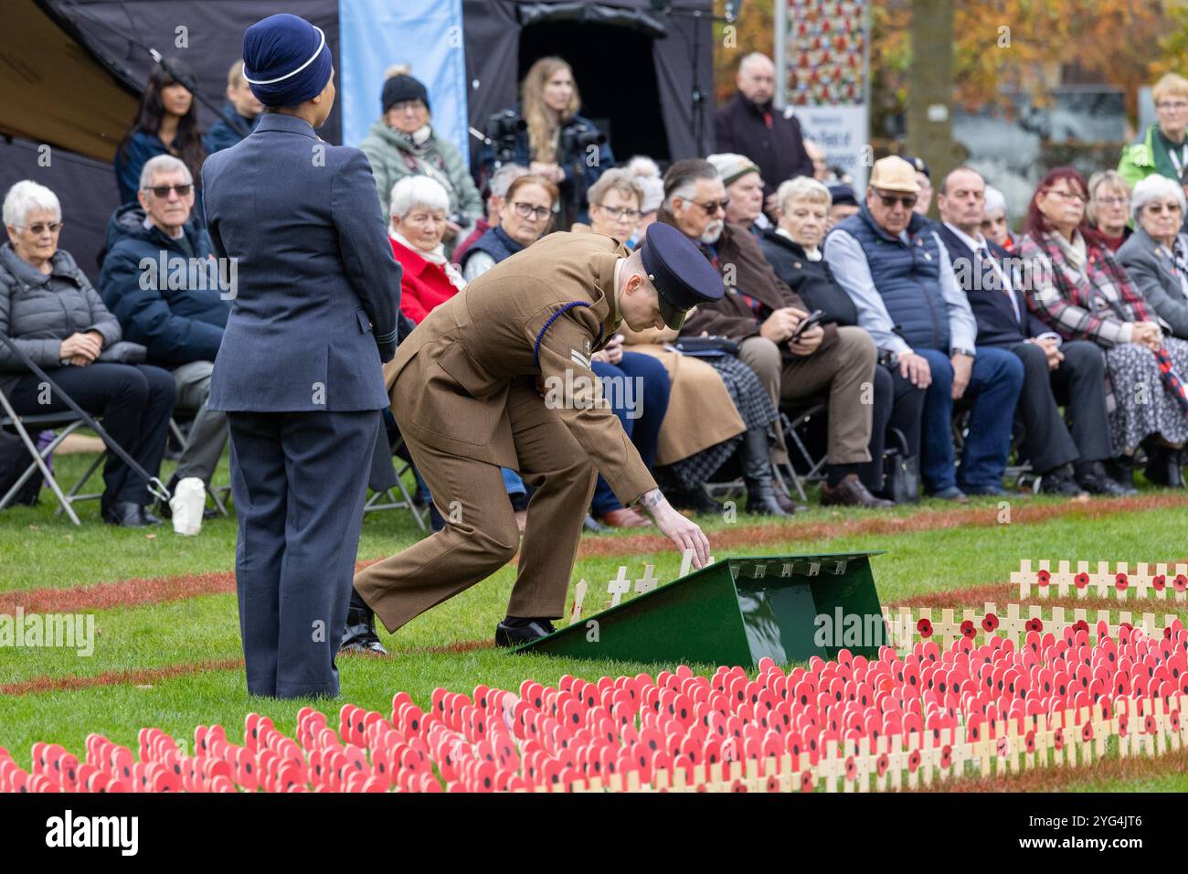 Opening of the remembrance poppy field at the National Memorial ...