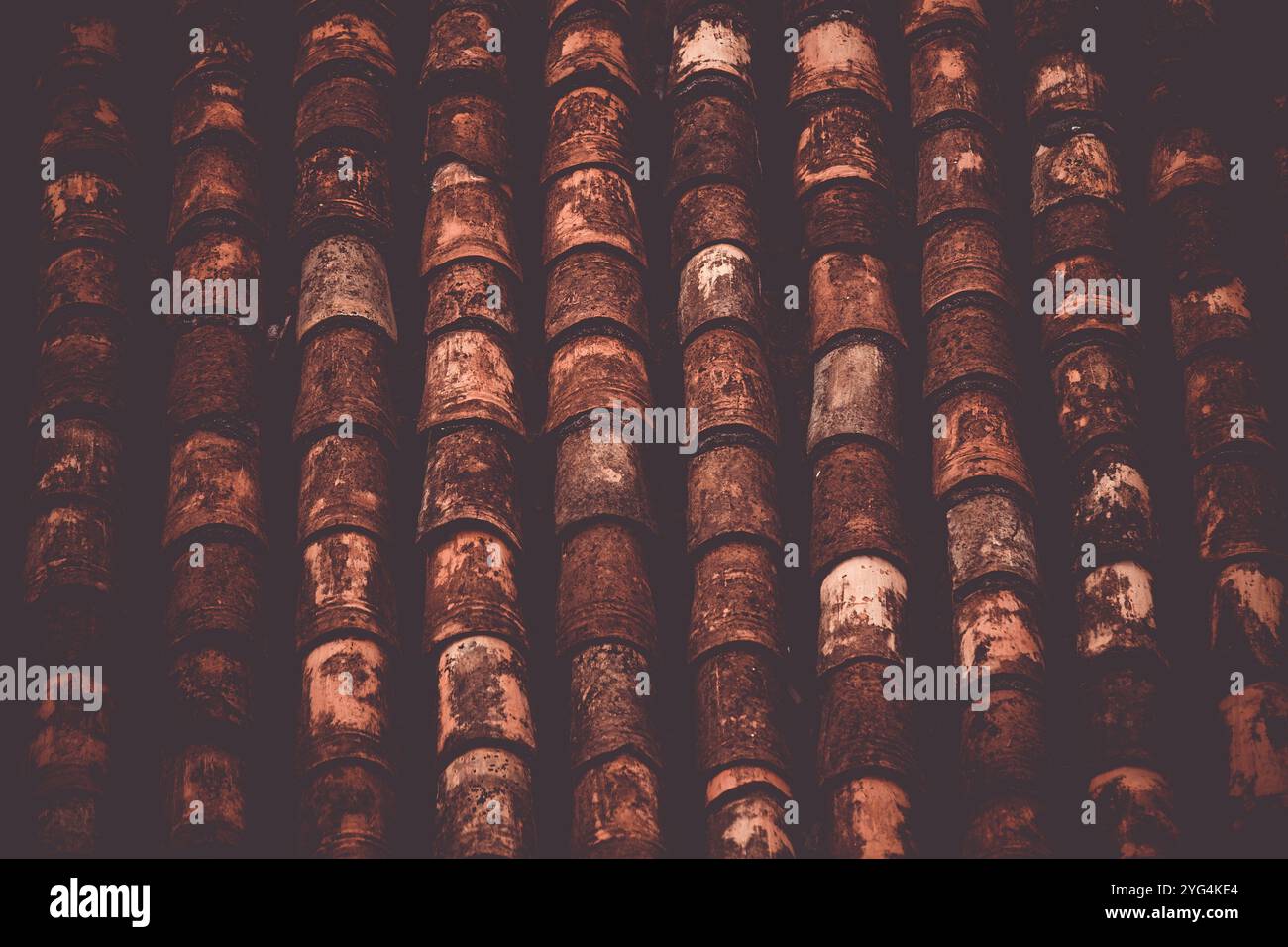 Clay Tile Roof in Cuba Dark Textured Background Stock Photo - Alamy