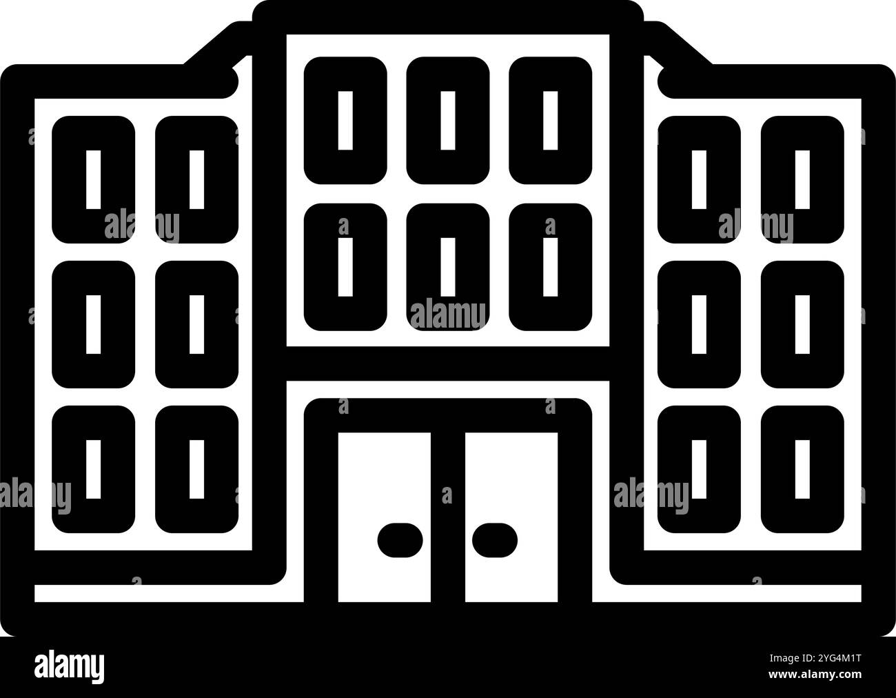 campus school building line icon vector illustration Stock Vector Image ...