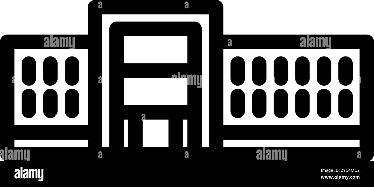 facility school building line icon vector illustration Stock Vector ...