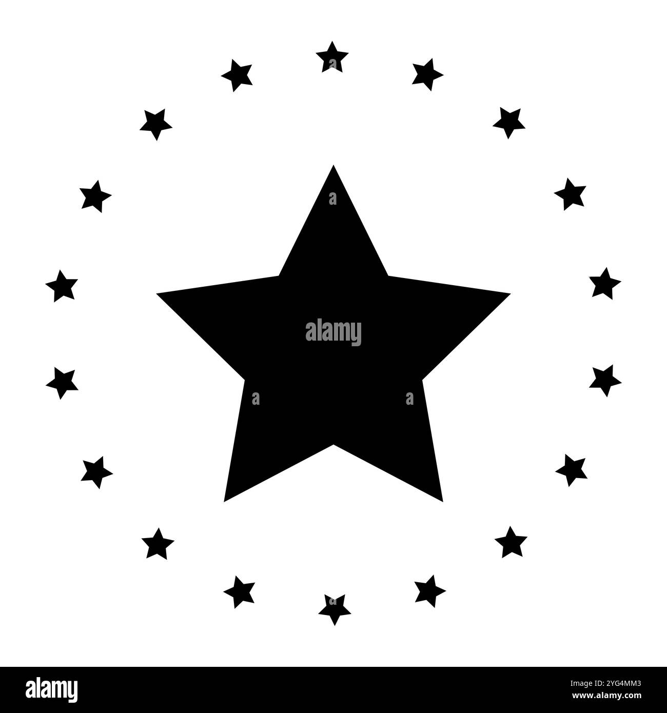 Central star. Surrounding stars. Symbol of success. Victory icon Stock ...