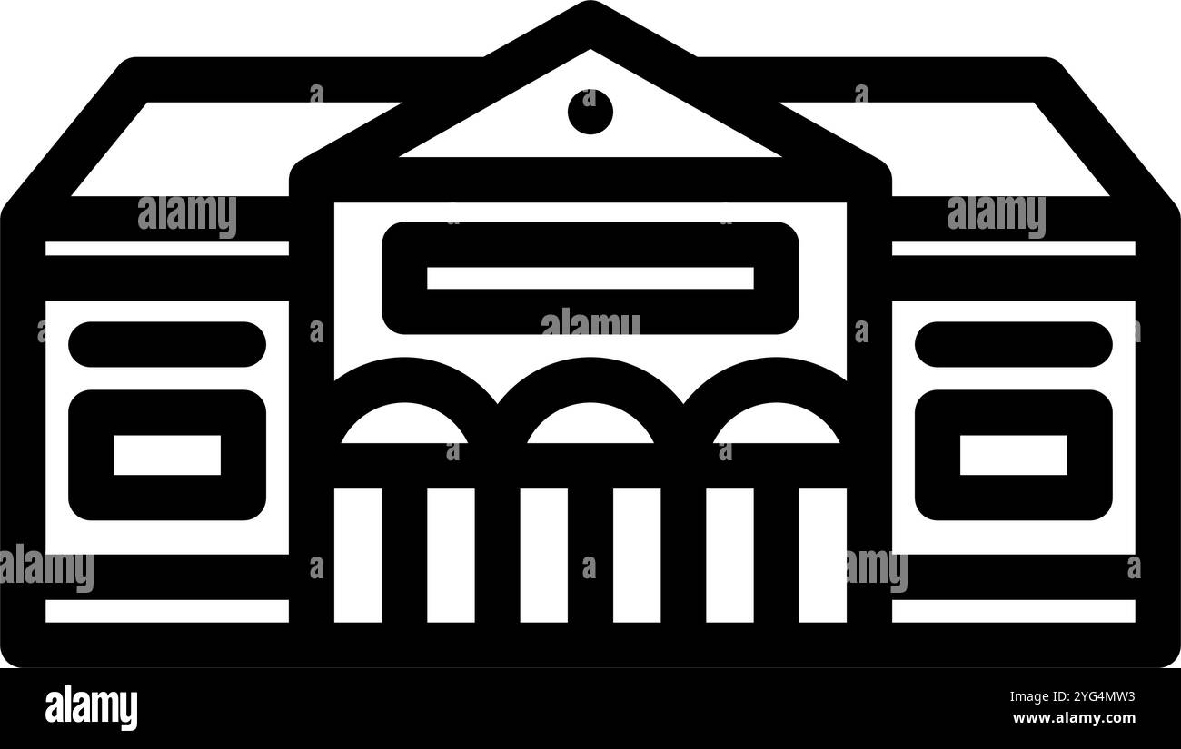 academy school building line icon vector illustration Stock Vector ...