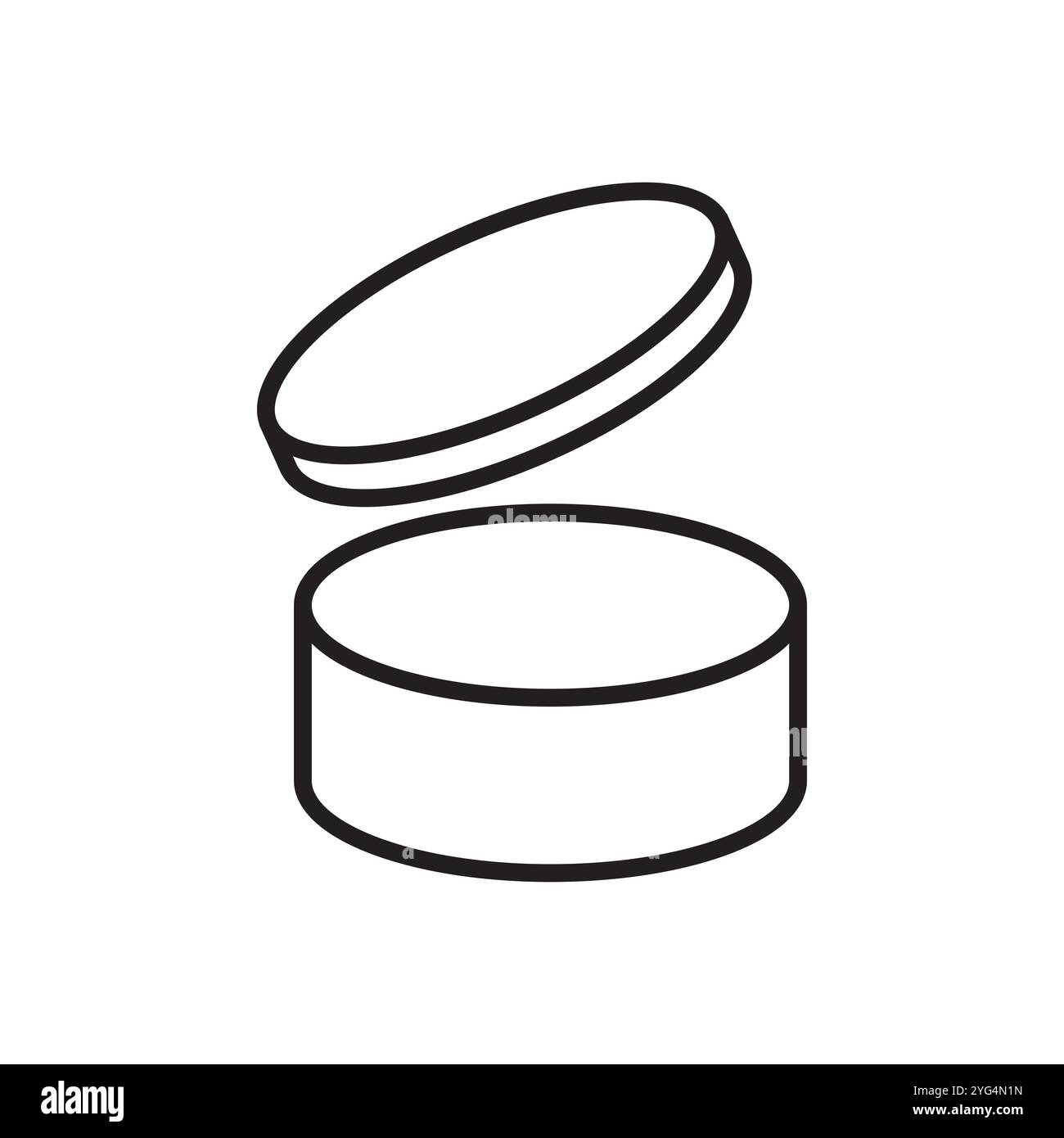 Open container icon. Simple packaging symbol. Lid lifted outline ...