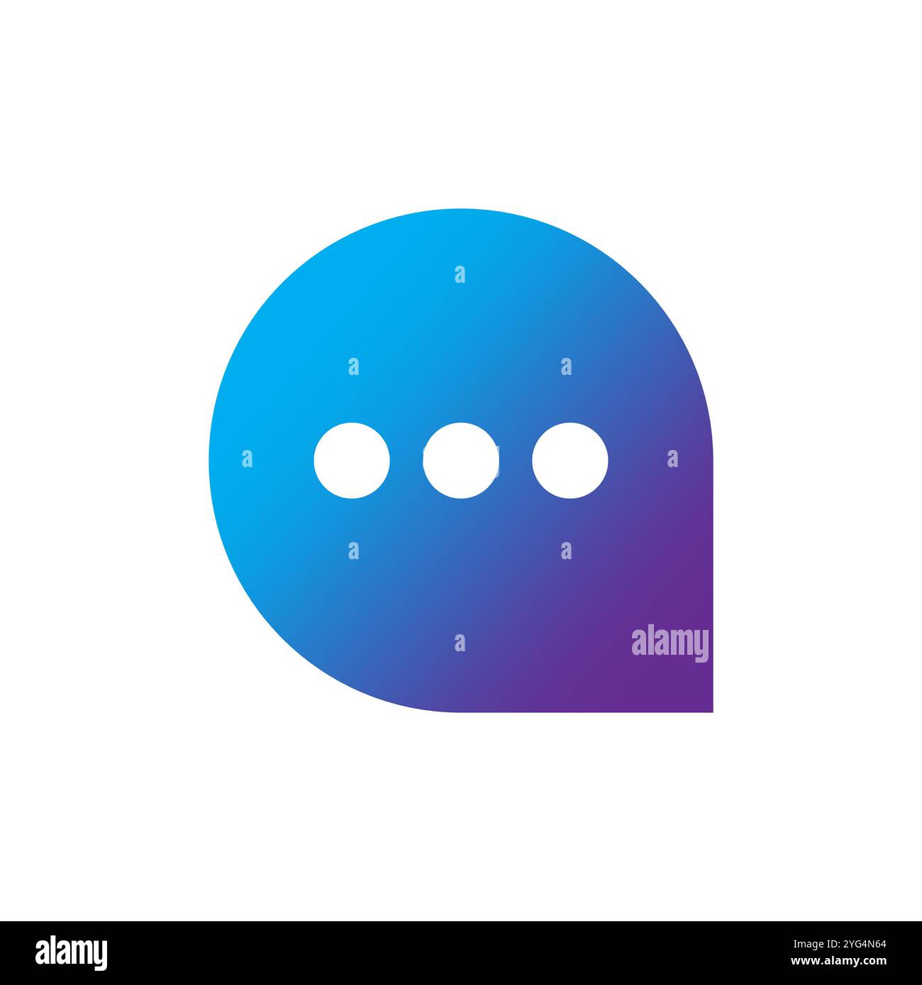 Message icon. Chat bubble symbol. Gradient blue to purple. Vector element Stock Vector Image ...
