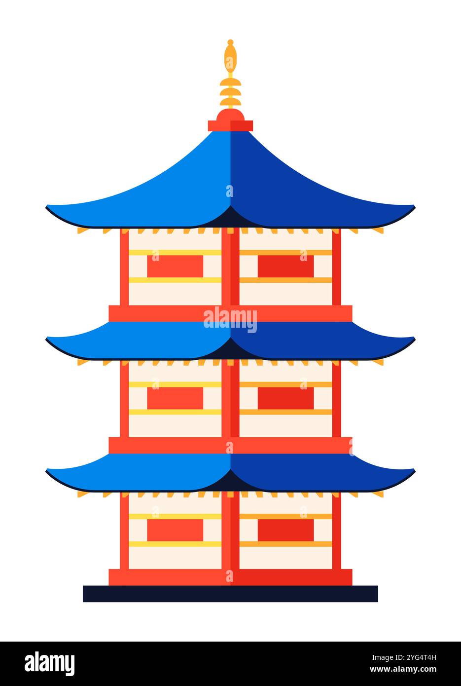 Pagoda temple - modern flat design style single isolated image Stock ...