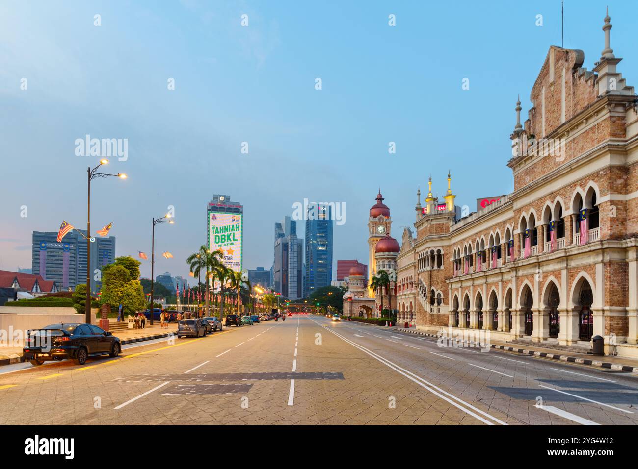 Awesome view of Jalan Raja at sunset, Kuala Lumpur, Malaysia Stock ...