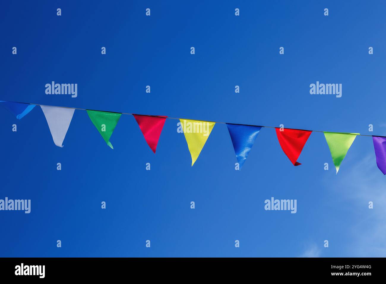 Yellow blue triangular festival hi-res stock photography and images - Alamy