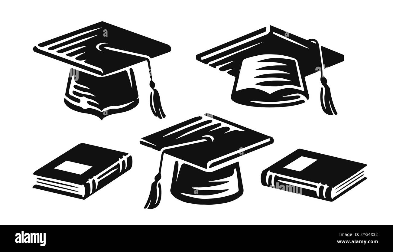 Education icon set. Study, science symbols. Vector illustration Stock ...