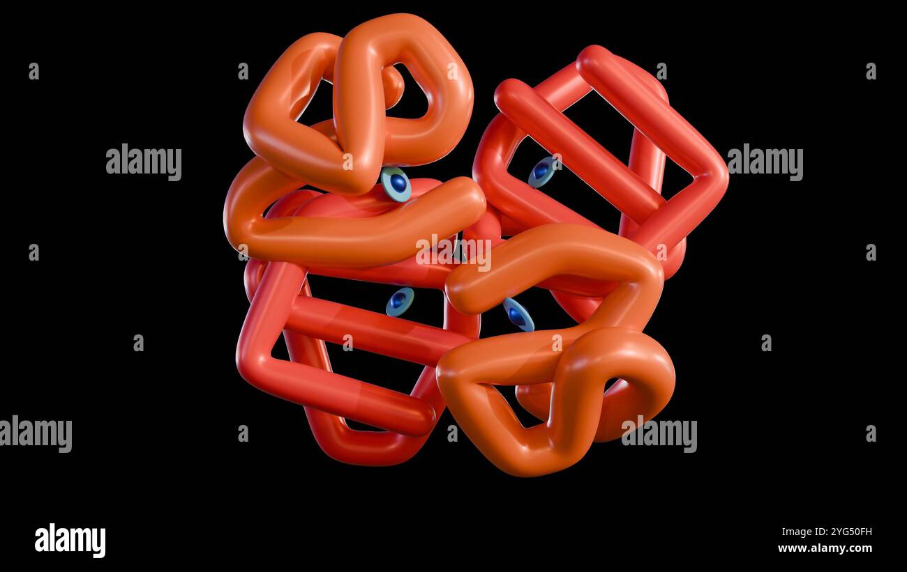3d rendering of hemoglobin is a complex protein composed of four ...