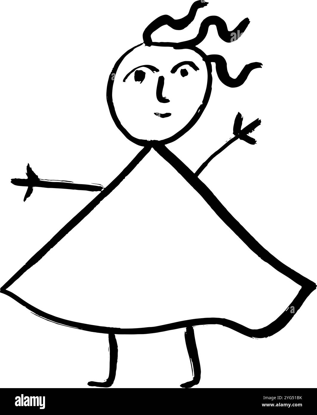 Illustration girl hand Black and White Stock Photos & Images - Alamy