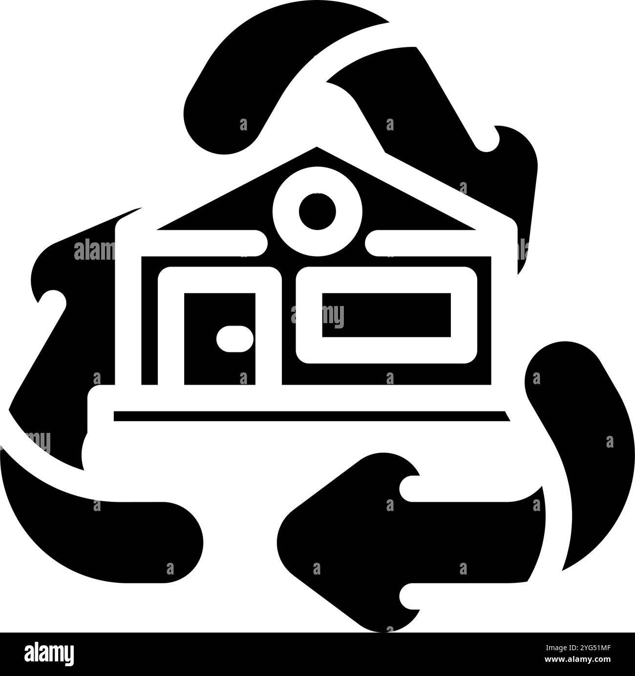 recycled materials green building glyph icon vector illustration Stock ...