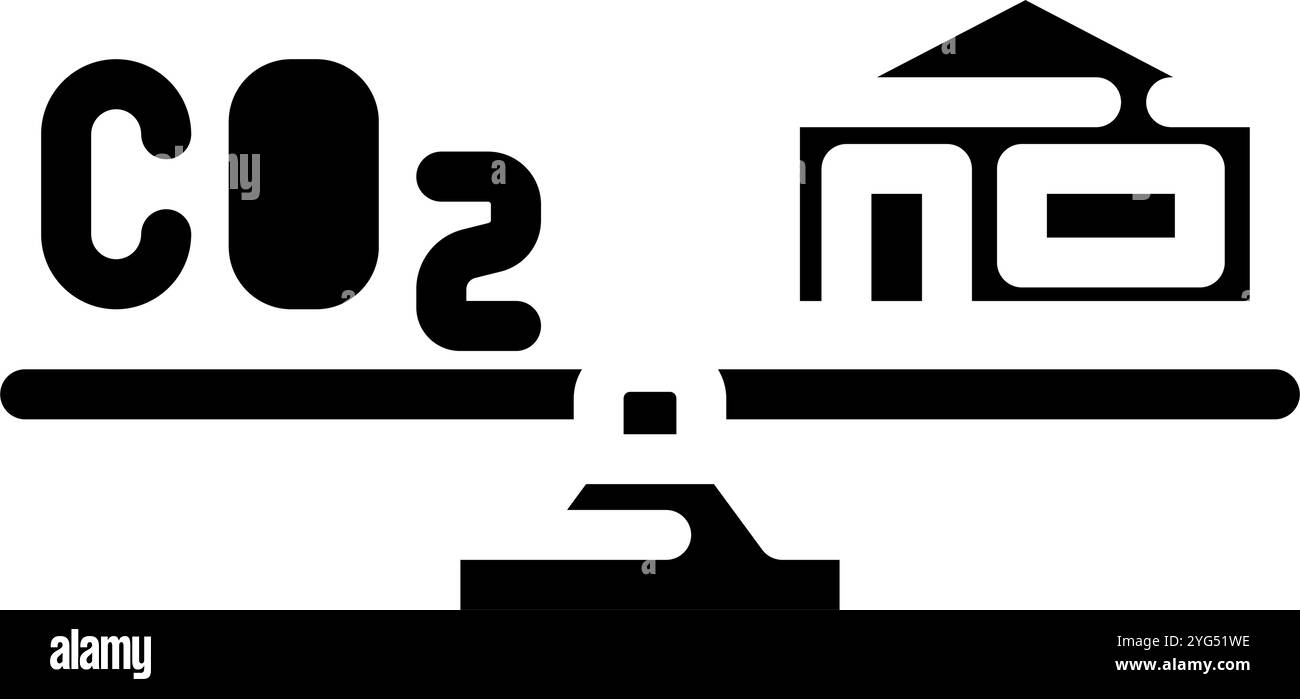 low emission materials green building glyph icon vector illustration ...