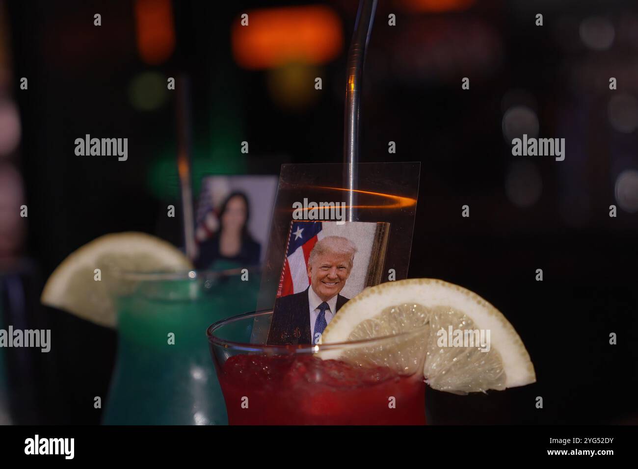 JERUSALEM - NOVEMBER 6: Alcoholic drinks with photos of Republican ...