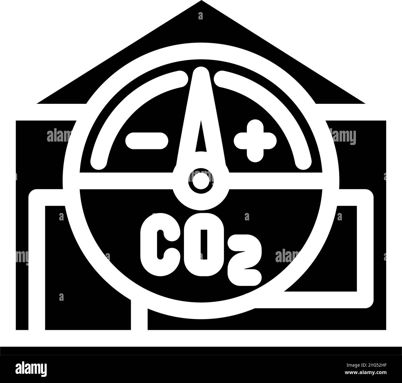 net zero energy building green glyph icon vector illustration Stock ...