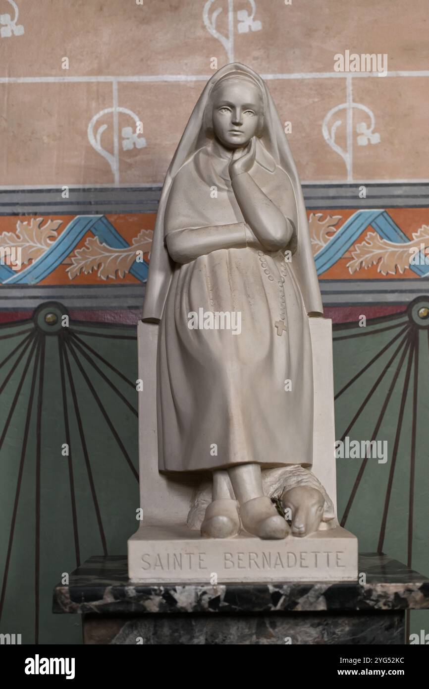 Portrait Statue or Sculpture of Saint Bernadette Soubirous (1844-1879), Our Lady of Lourdes, in ...