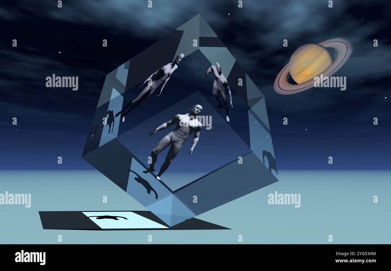 Saturn Cube Matrix Stock Photo - Alamy