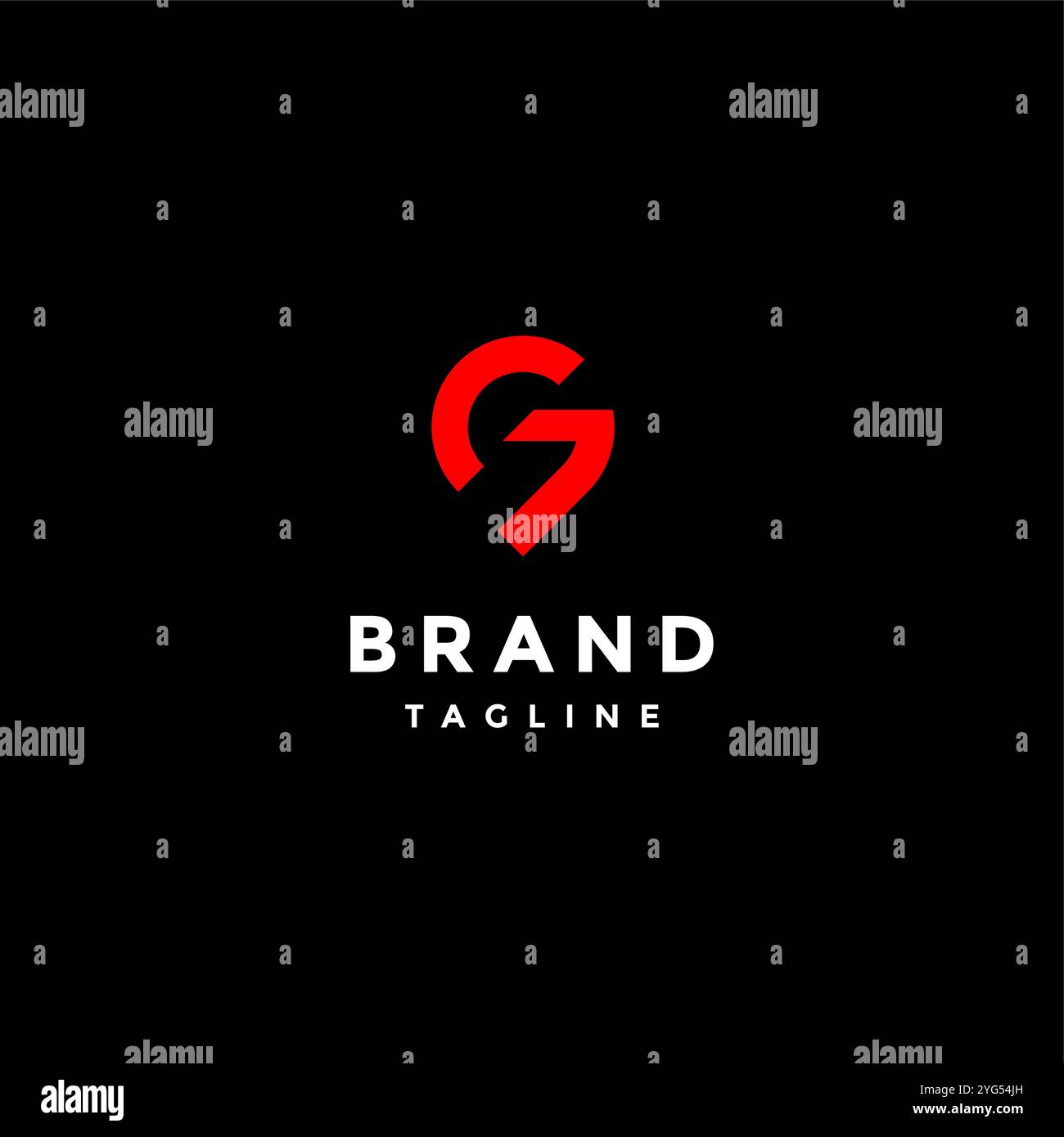 Simple Red G Spot Logo Design. Initial Letter G Shaped Hot Spot Pin ...
