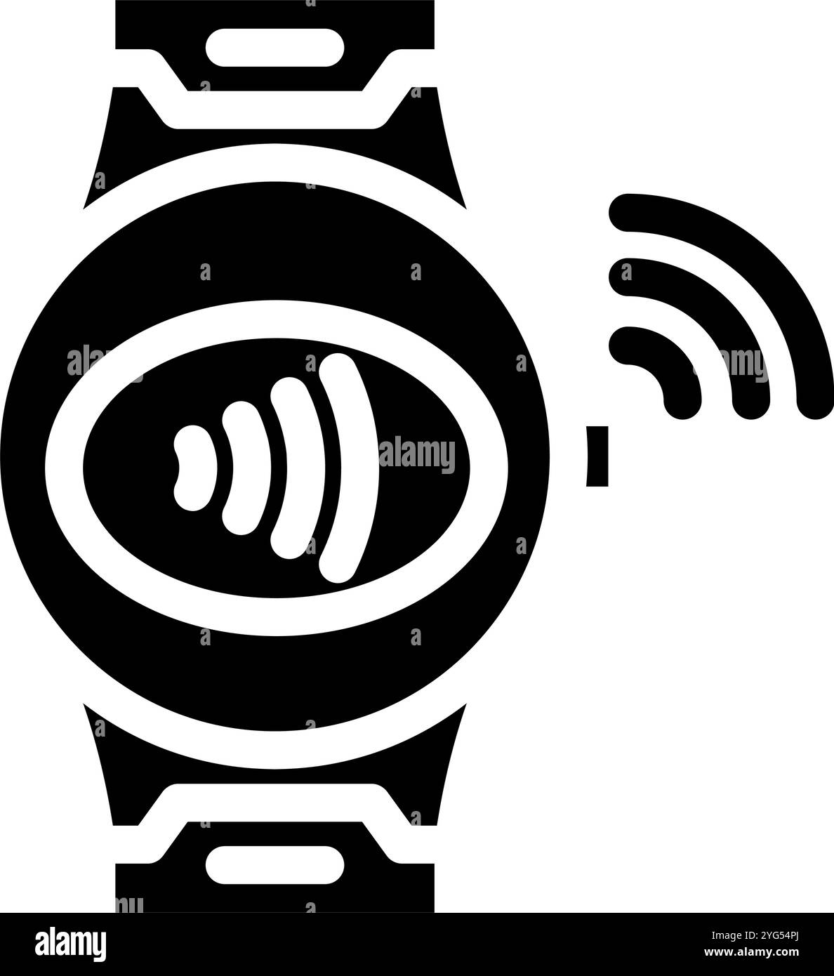 nfc smartwatch technology glyph icon vector illustration Stock Vector ...