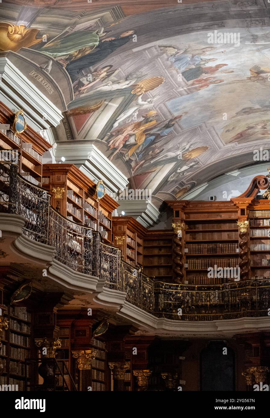 The highly ornate Baroque Library Hall in the Klementinum Clementinum ...