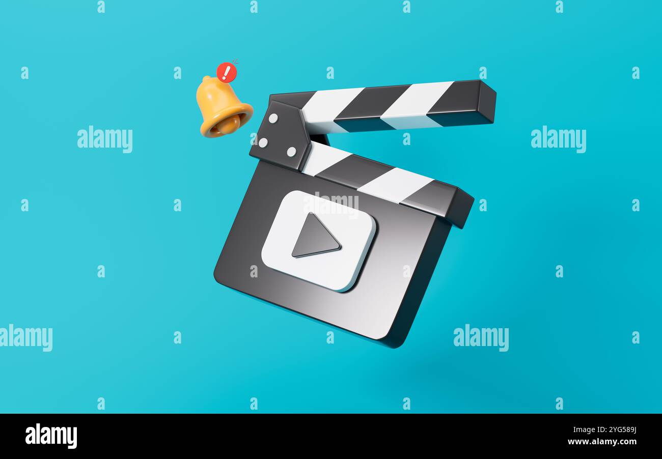 Cartoon clapper board model, 3d rendering. 3d illustration Stock Photo ...