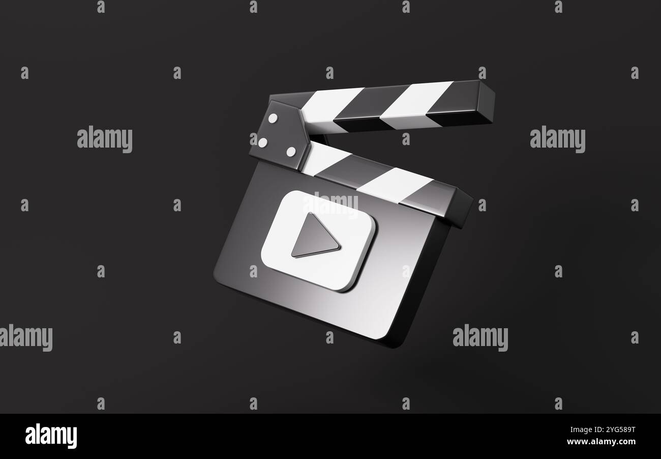 Cartoon clapper board model, 3d rendering. 3d illustration Stock Photo ...