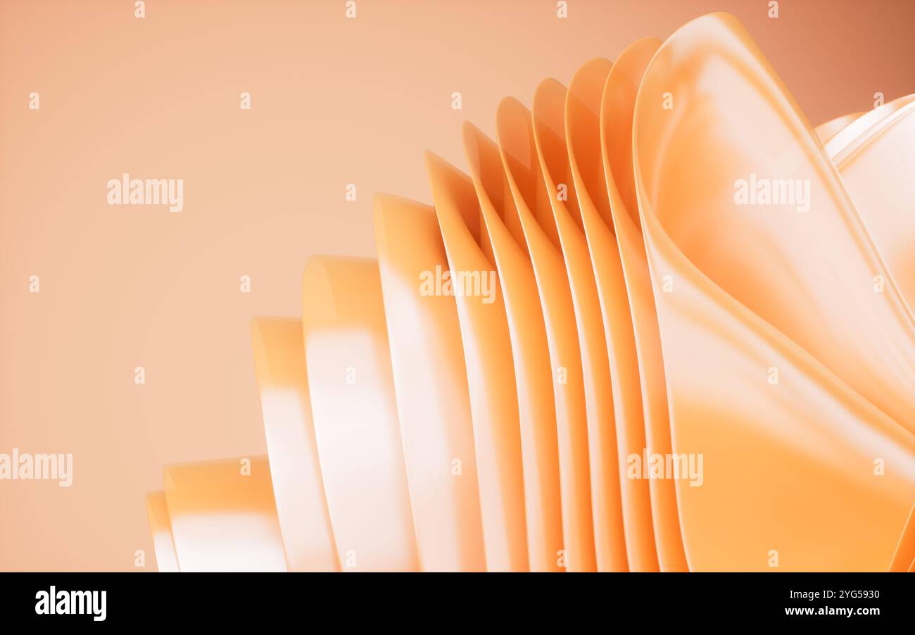 Orange abstract curvy background, desktop wallpaper, 3d rendering. 3d ...