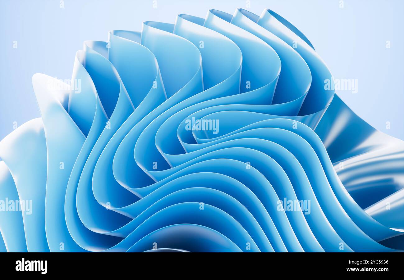 Blue abstract curvy background, desktop wallpaper, 3d rendering. 3d ...