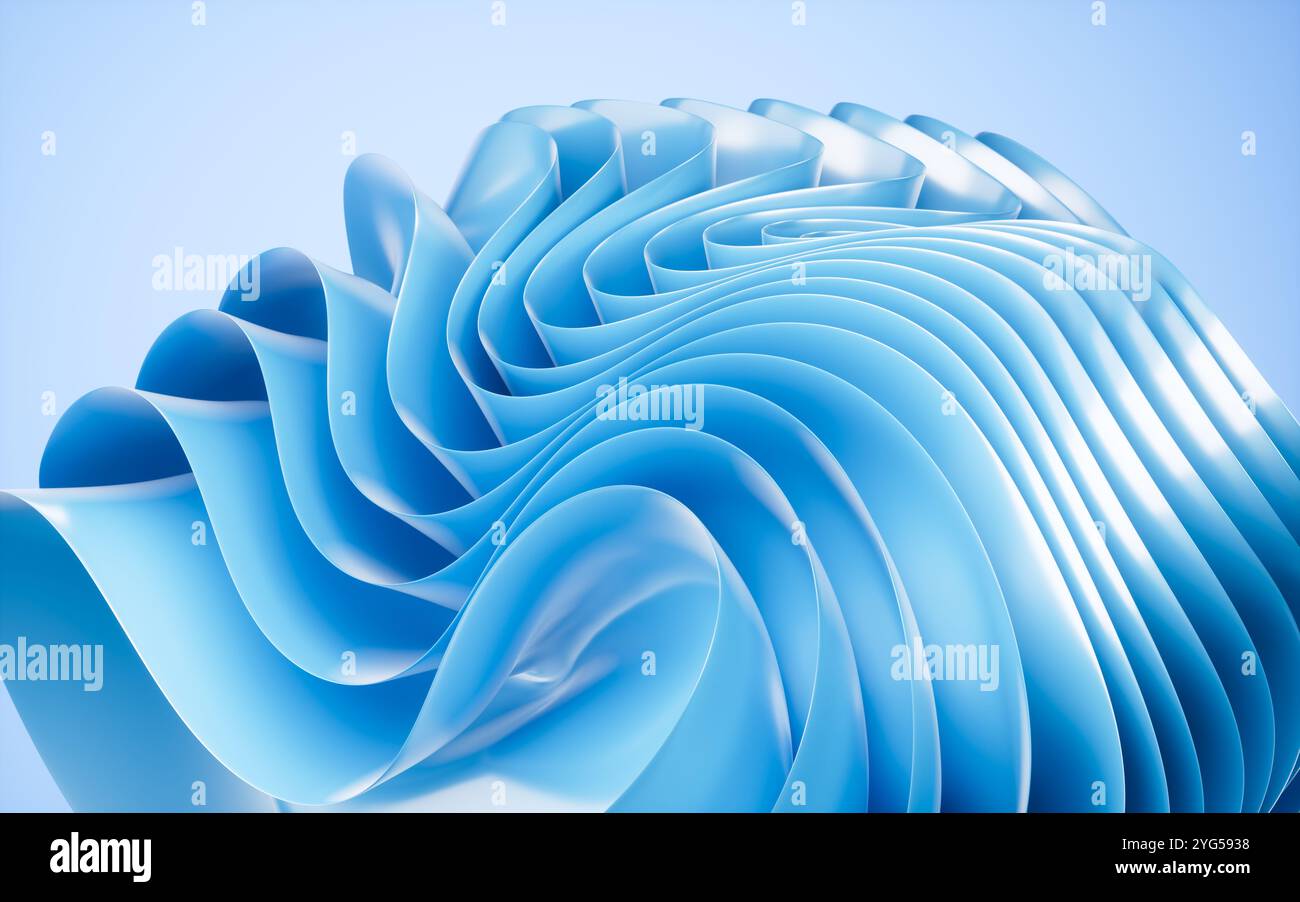 Blue abstract curvy background, desktop wallpaper, 3d rendering. 3d ...