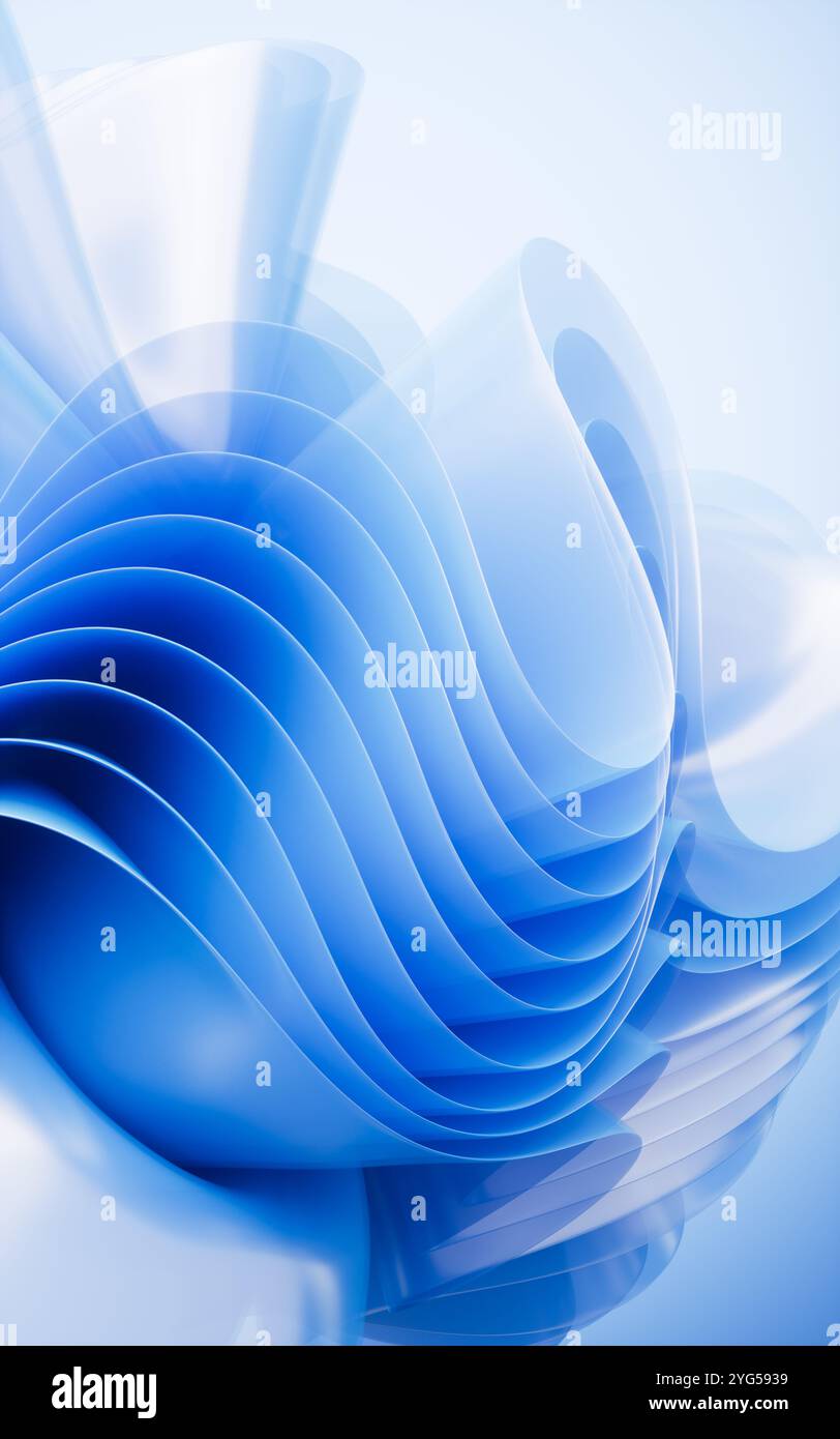 Blue abstract curvy background, desktop wallpaper, 3d rendering. 3d ...