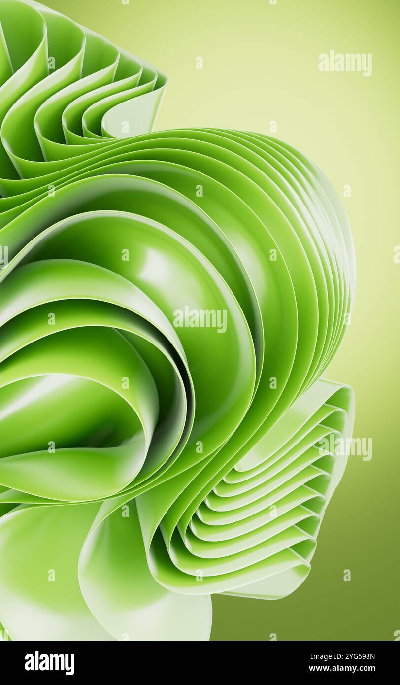 Green abstract curvy background, desktop wallpaper, 3d rendering. 3d ...