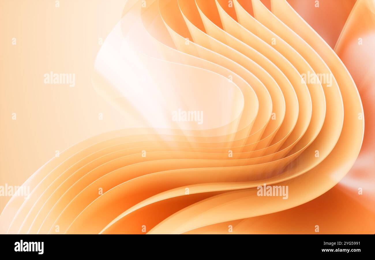 Orange abstract curvy background, desktop wallpaper, 3d rendering. 3d ...
