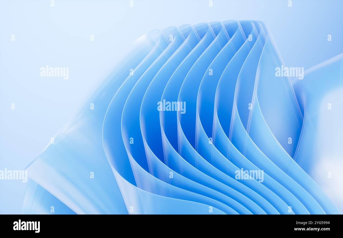 Blue abstract curvy background, desktop wallpaper, 3d rendering. 3d ...