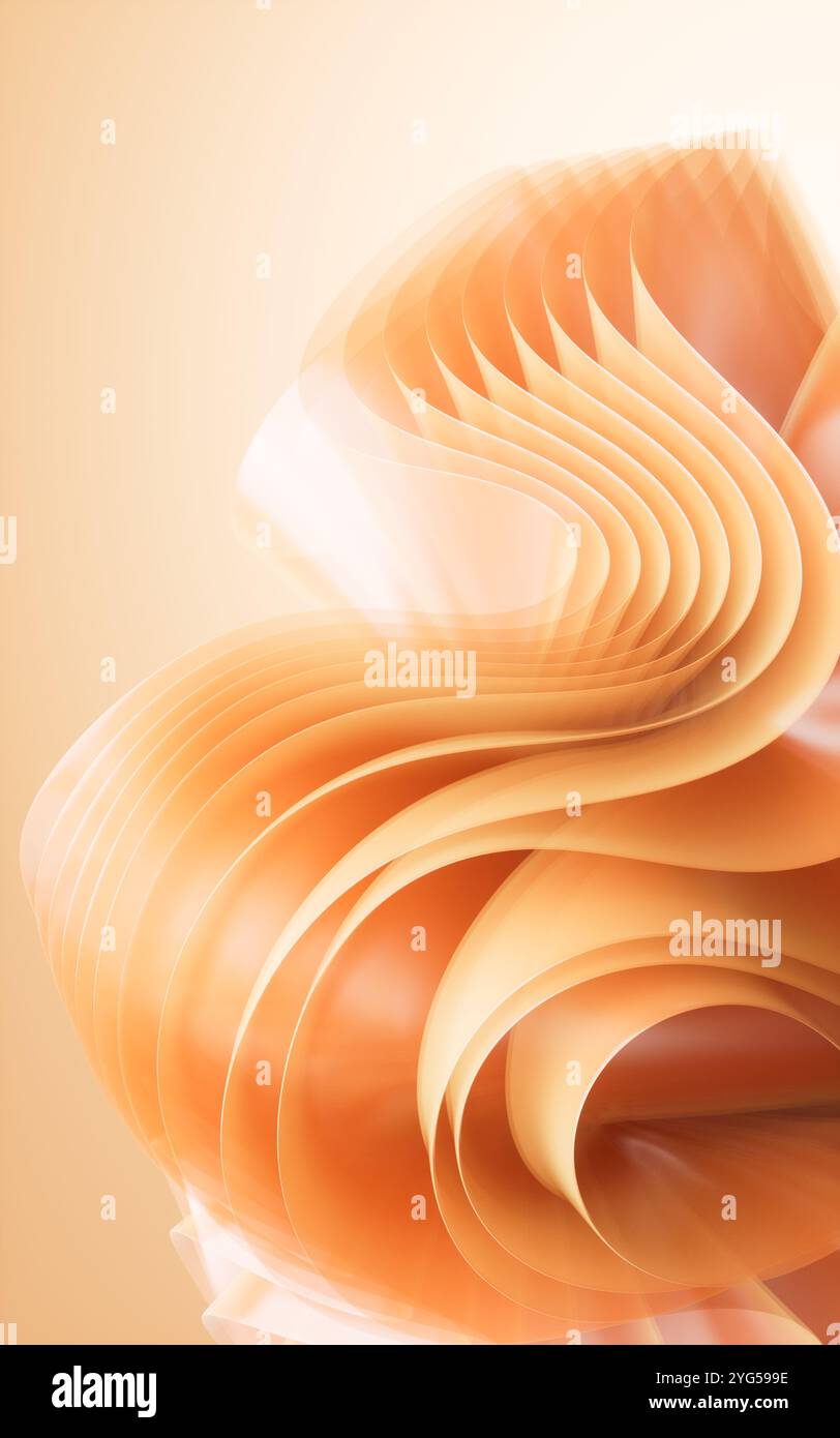Orange abstract curvy background, desktop wallpaper, 3d rendering. 3d ...
