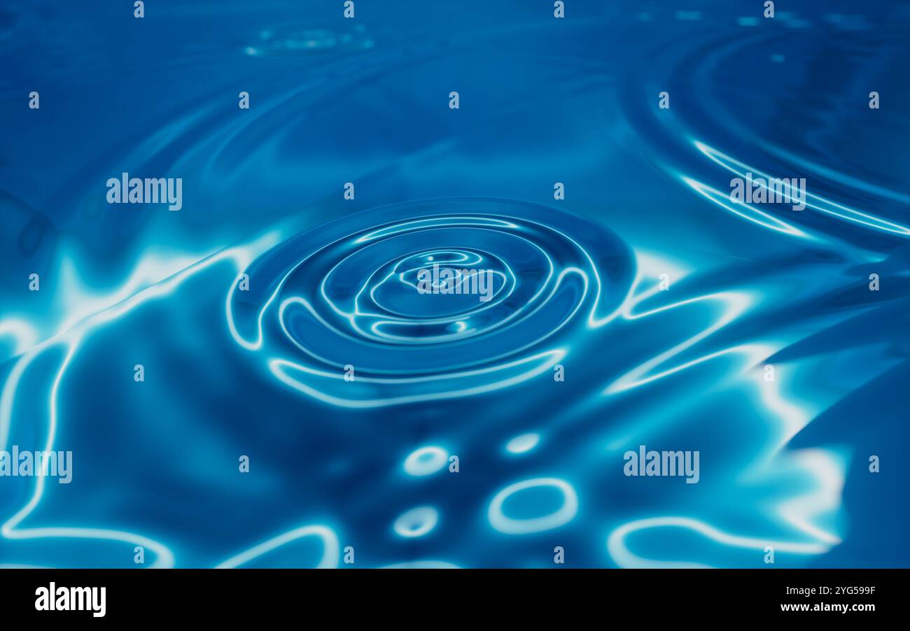 Water and raindrops, water surface background, 3d rendering. 3d ...