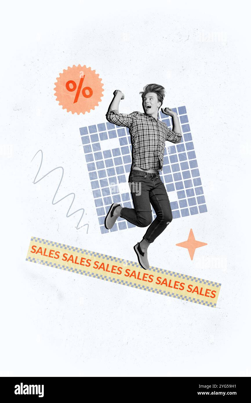 Composite trend artwork sketch image collage of shopping consumerism ...