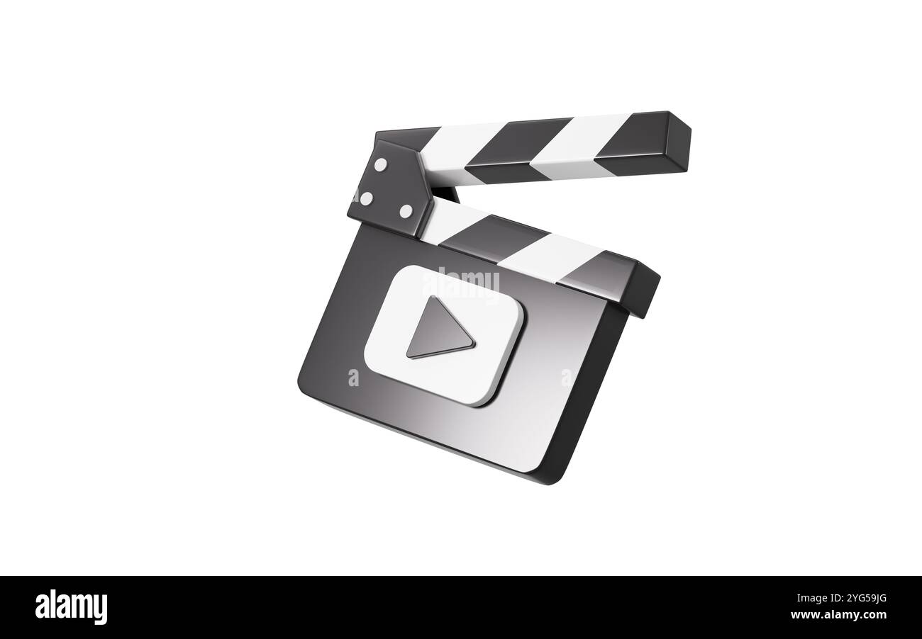 Cartoon clapper board model, 3d rendering. 3d illustration Stock Photo ...