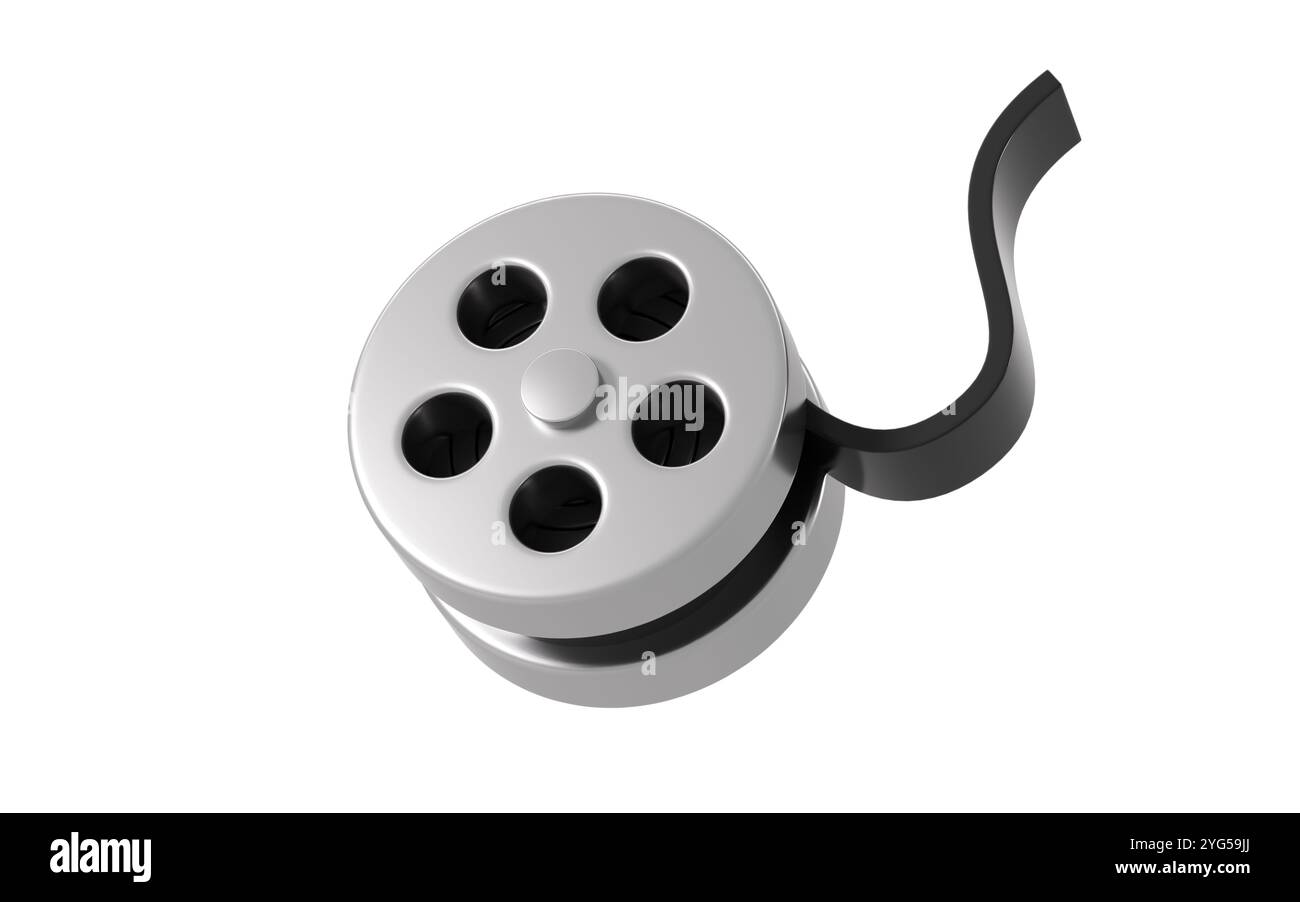 Cartoon film reel model, 3d rendering. 3d illustration Stock Photo - Alamy