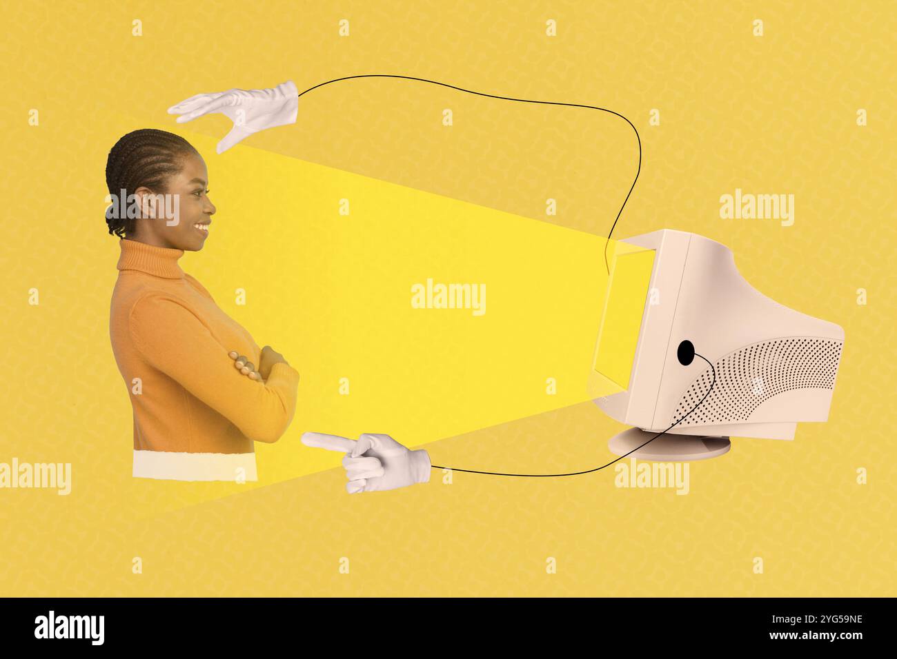 Composite collage picture image of employee overworked tired computer ...