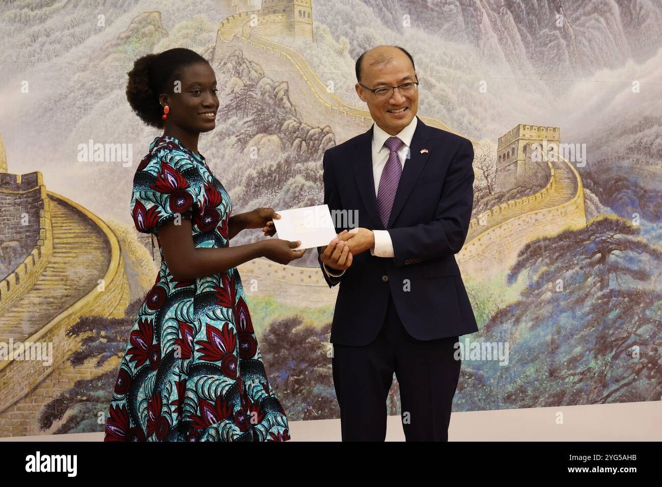 Accra, Ghana. 5th Nov, 2024. Tong Defa, Chinese Ambassador to Ghana ...