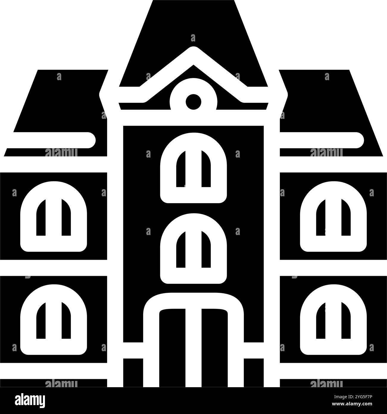 education school building glyph icon vector illustration Stock Vector ...